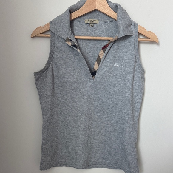 Burberry | Tops | Burberry Gray Check Trim Tank Top | Poshmark
